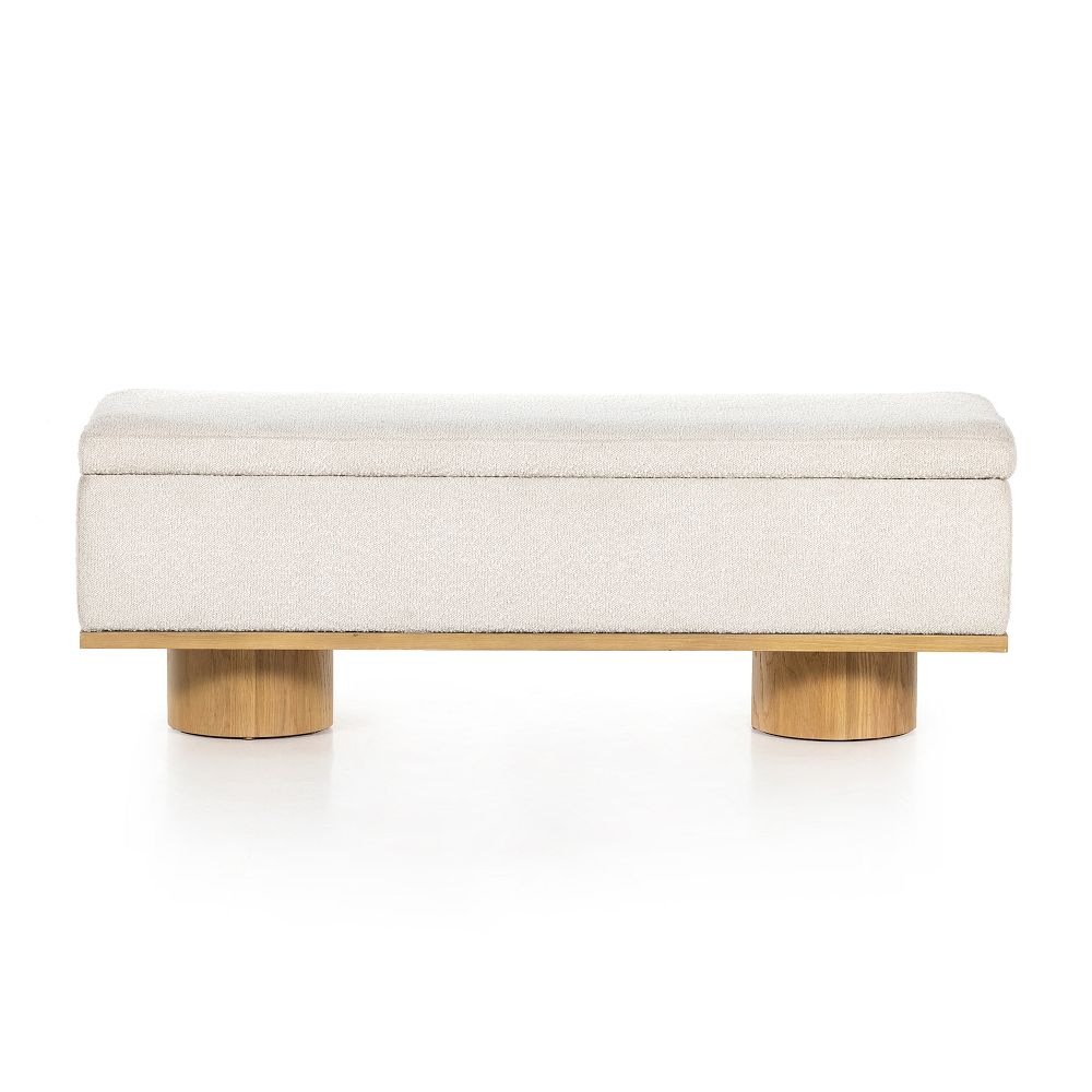 Round Plinth Legs Storage Bench (55") | West Elm