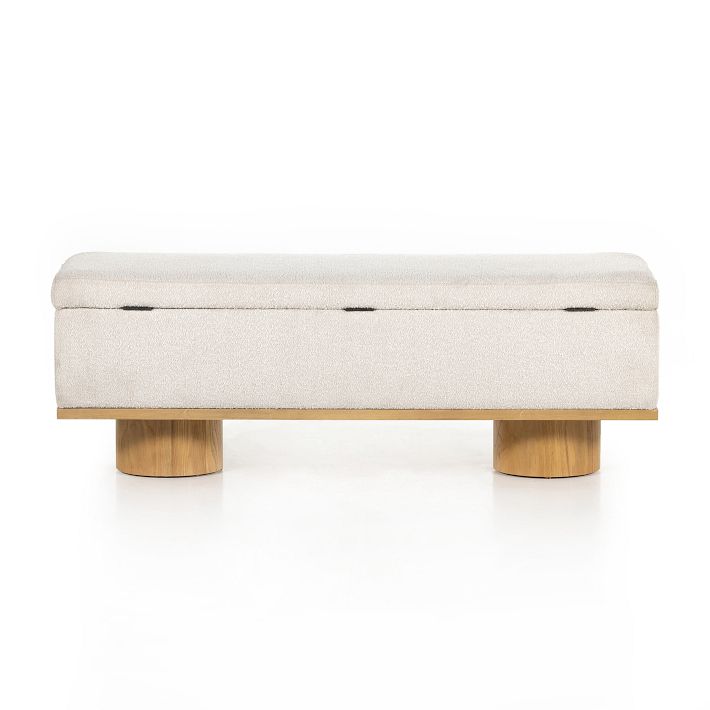 Round Plinth Legs Storage Bench (55") | West Elm