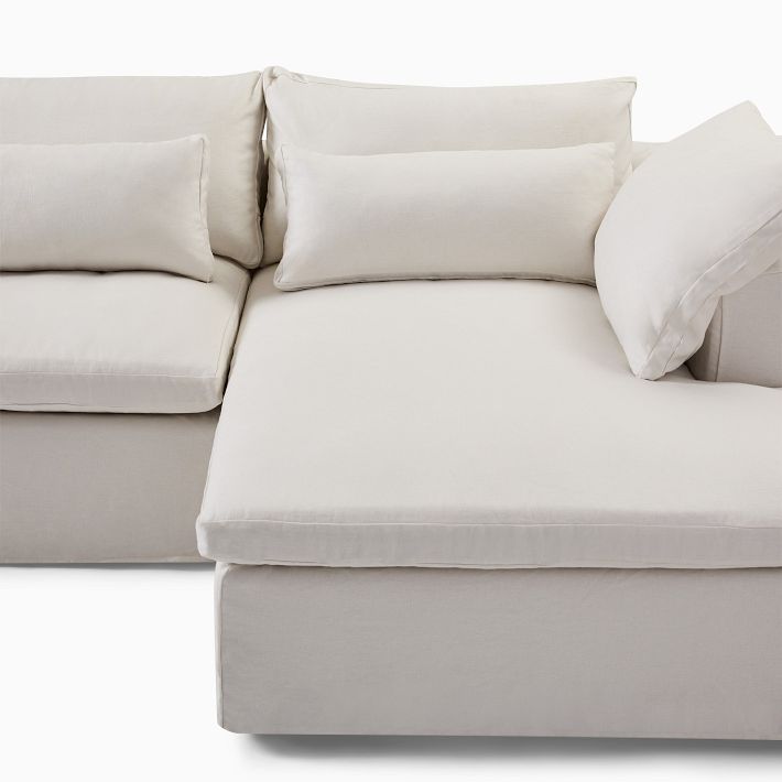 Harmony Modular Skirted Slipcover 2-Piece Chaise Sectional (122 ...
