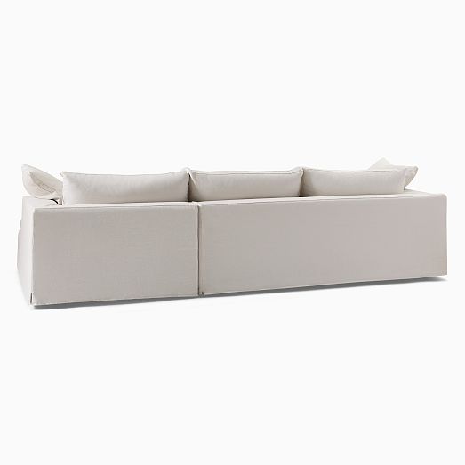 Harmony Modular Skirted Slipcover 2-Piece Chaise Sectional (122 ...
