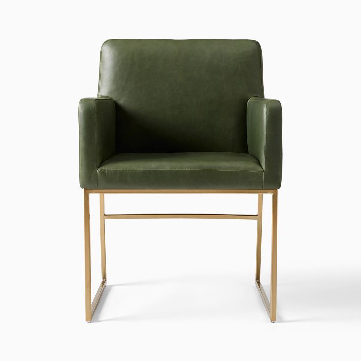 Range Leather Dining Arm Chair | West Elm