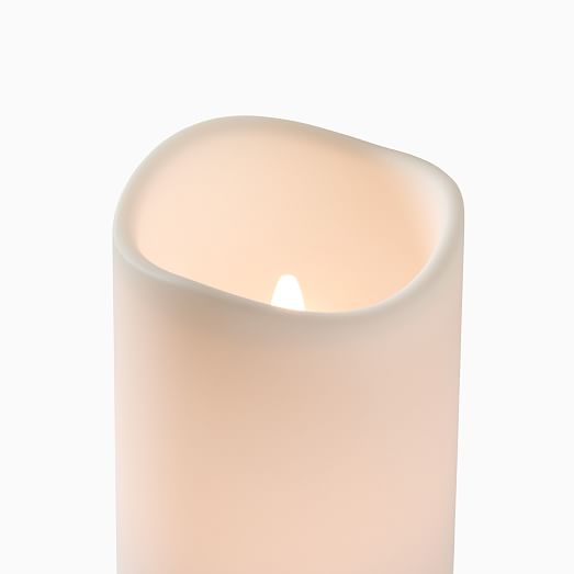 Indoor/Outdoor Wavy Edge Basic Candle - White | West Elm