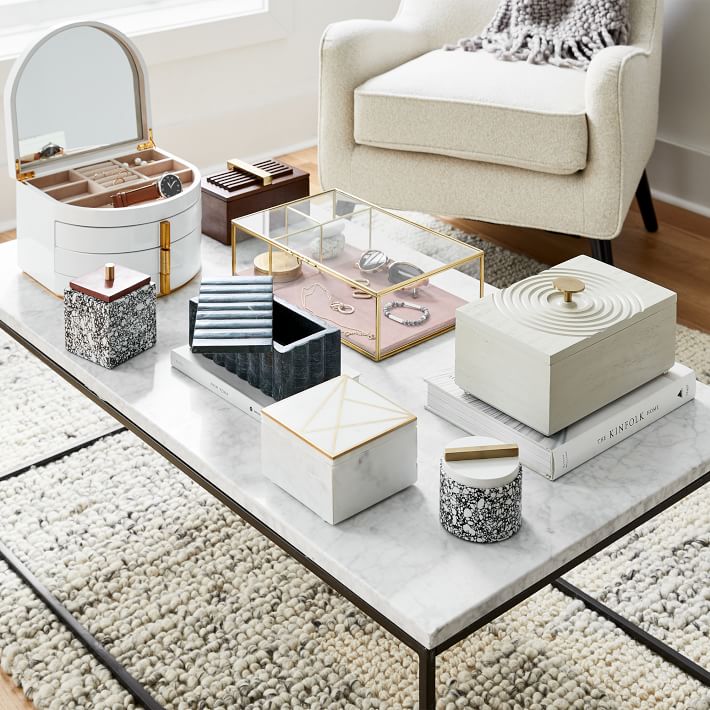 Marble Vanity Boxes, Jewelry Organization | West Elm