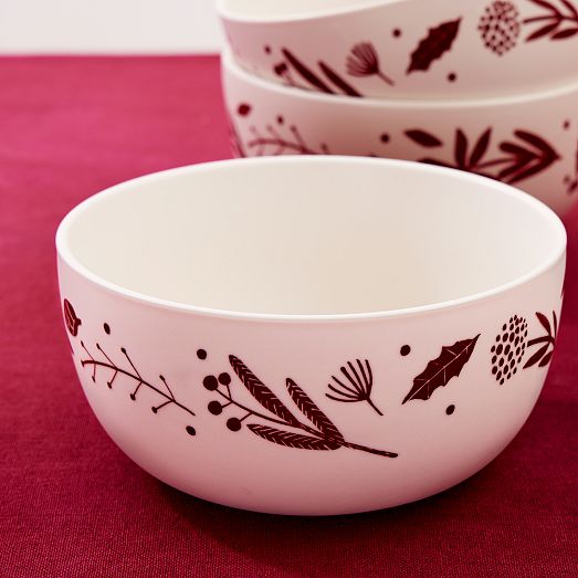 Scandi Wood Block Stoneware Cereal Bowl Sets | West Elm