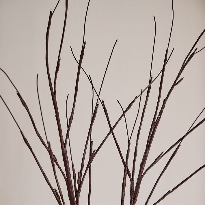 Brown Wrapped Light-Up Branches (Set of 2) | West Elm