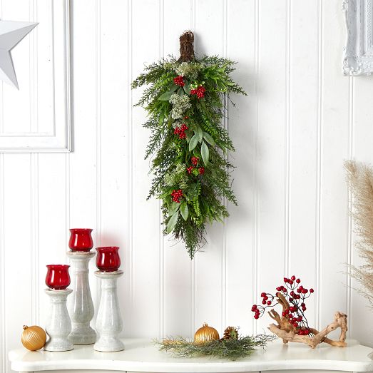 Faux Cedar & Berry Swag | West Elm