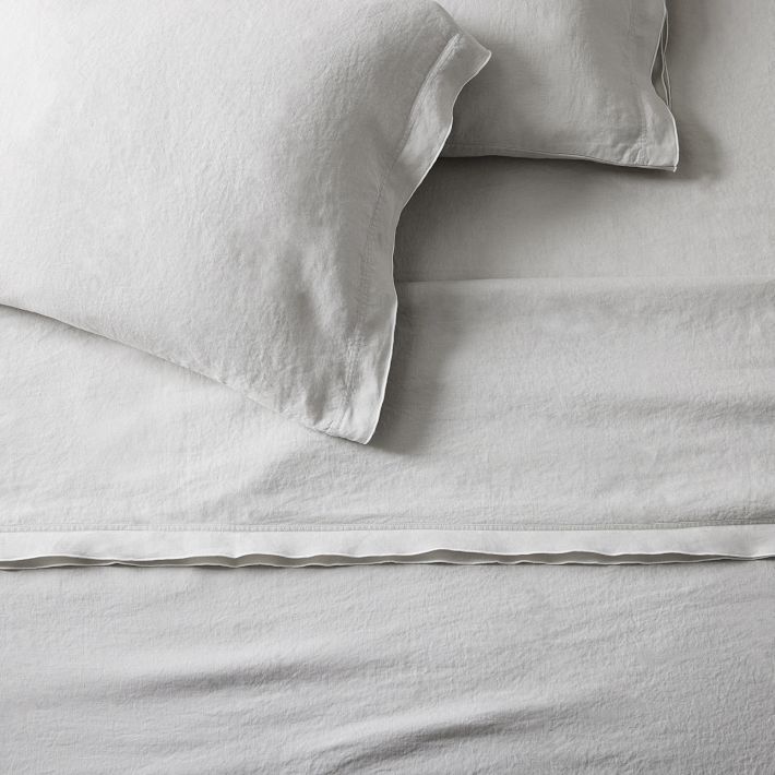 European Flax Linen Merrow Edge Sheet Set & Pillowcases | West Elm