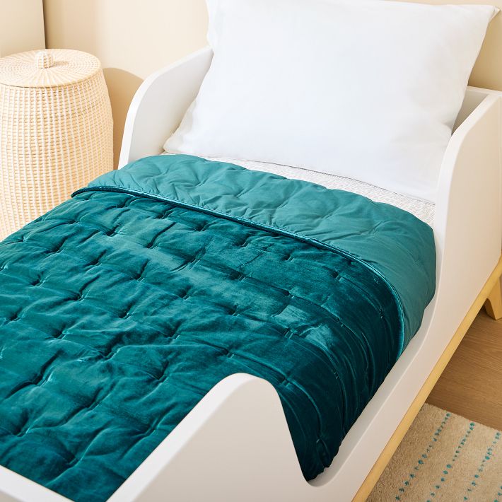 Lush Velvet Tack Stitch Toddler Quilt | West Elm