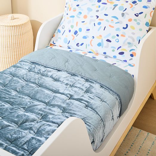 Lush Velvet Tack Stitch Toddler Quilt | West Elm