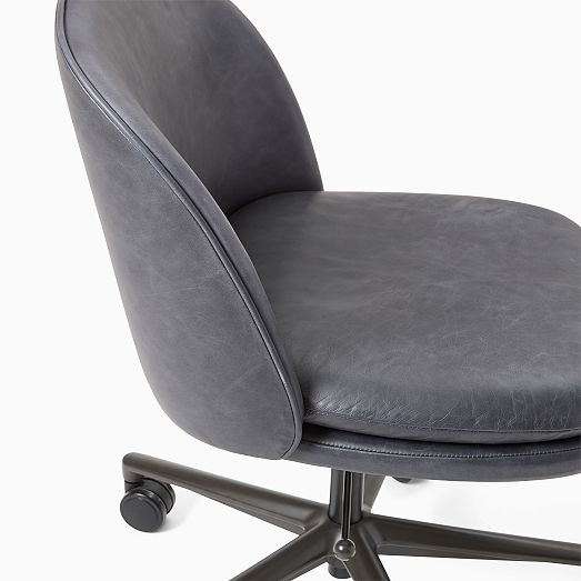 Wayne Leather Swivel Office Chair | West Elm
