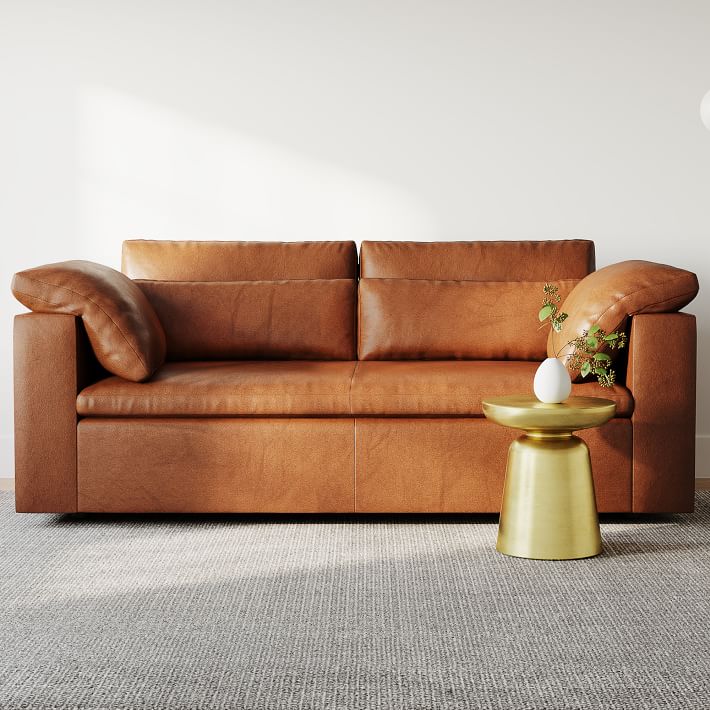 Open Box: Harmony Modular Leather Sofa (82"–92") | West Elm