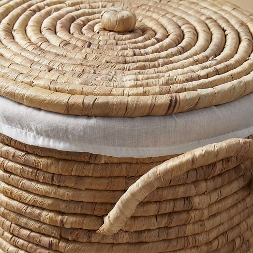 Woven Seagrass Lidded Hampers | West Elm