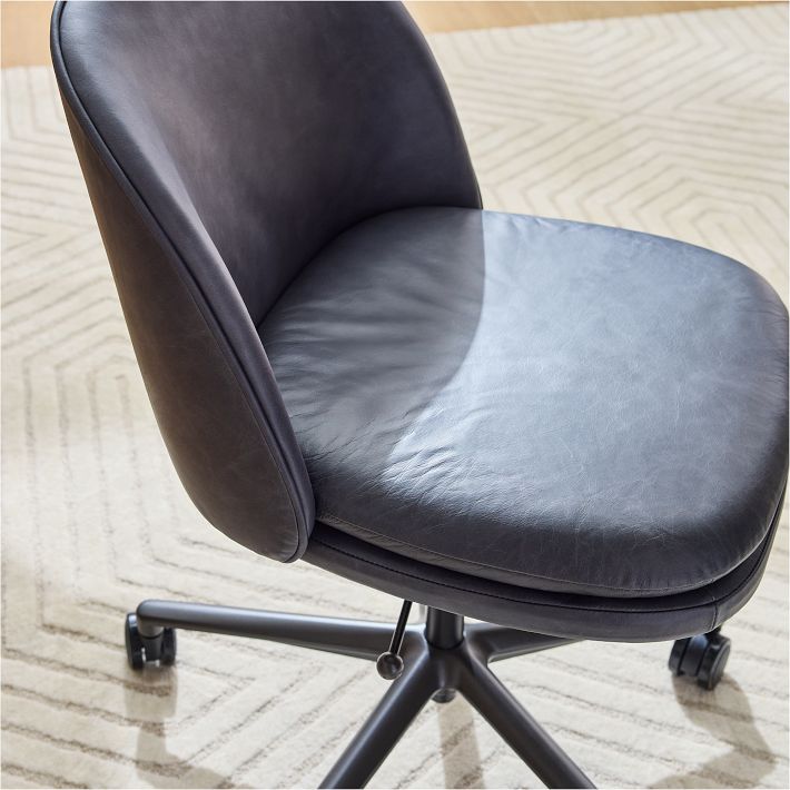 Wayne Leather Swivel Office Chair | West Elm