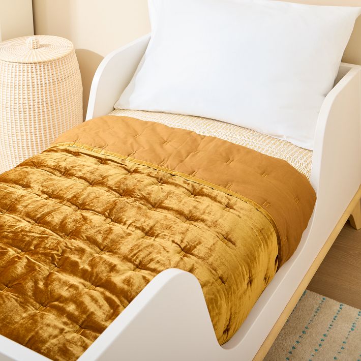 Lush Velvet Tack Stitch Toddler Quilt | West Elm
