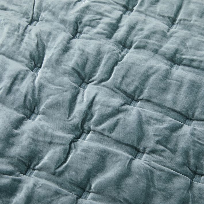 Lush Velvet Tack Stitch Toddler Quilt | West Elm