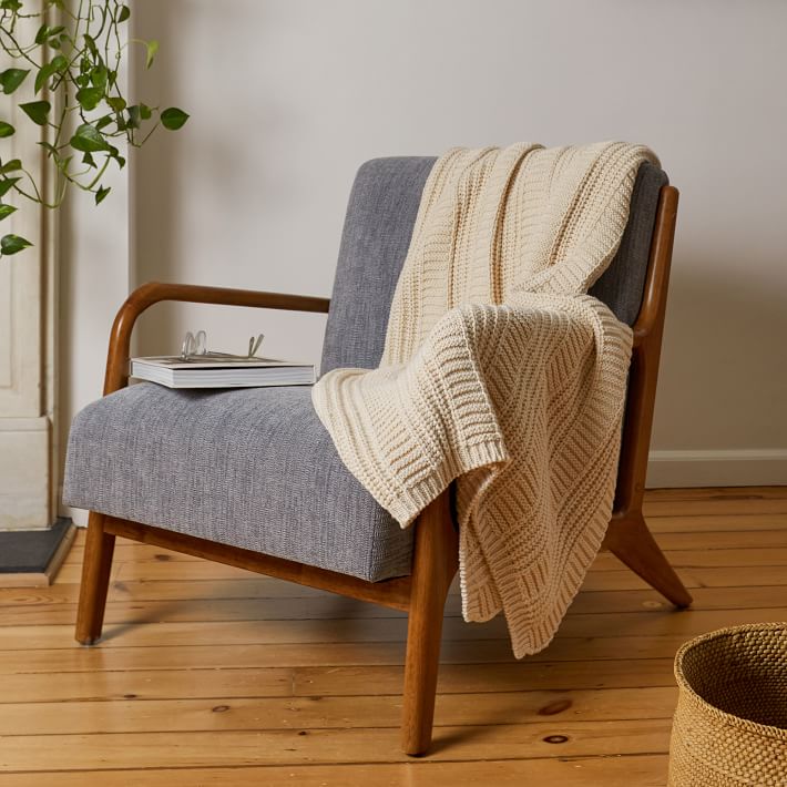 Made*Here New York Modern Vertical Stripes Throw | West Elm