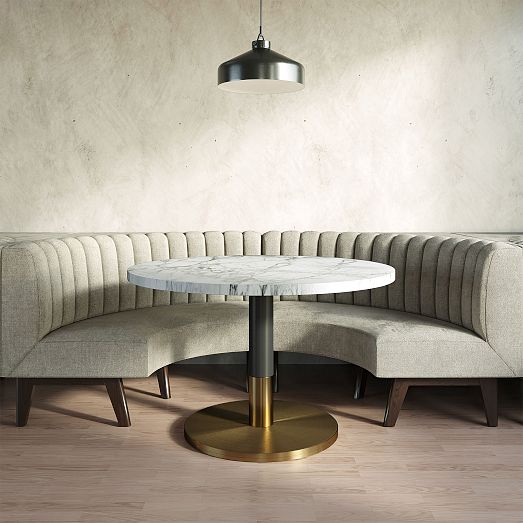 Orbit Restaurant Extra Large Round Dining Table (48"–60") - Faux Marble ...