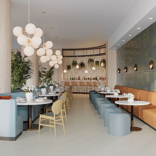 Orbit Restaurant Extra Large Round Dining Table (48"–60") - Faux Marble | West Elm