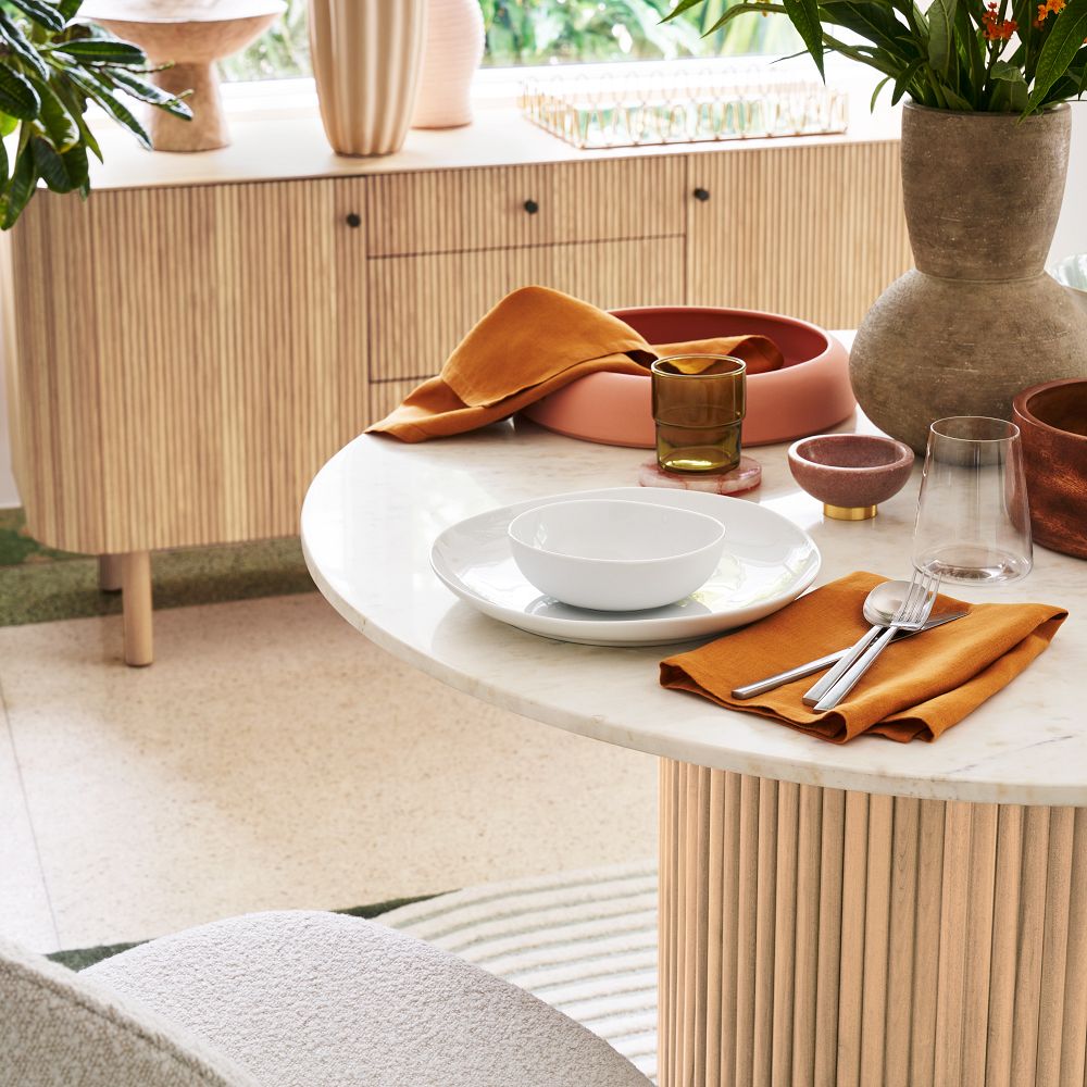 Ellington Marble Round Dining Table (48") | West Elm