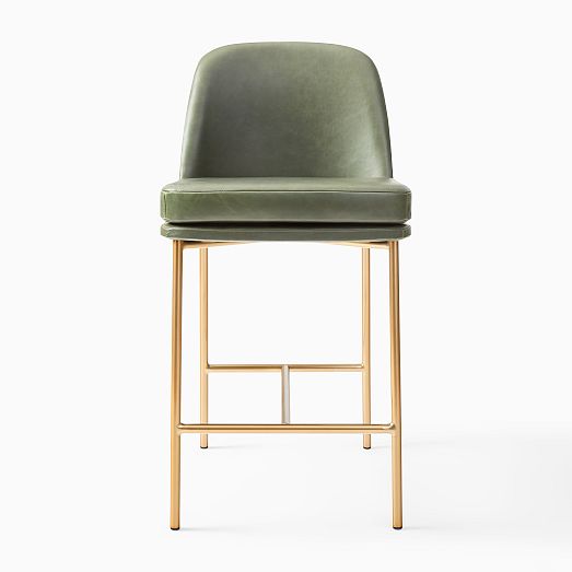 Jack Metal Frame Leather Bar & Counter Stools | West Elm
