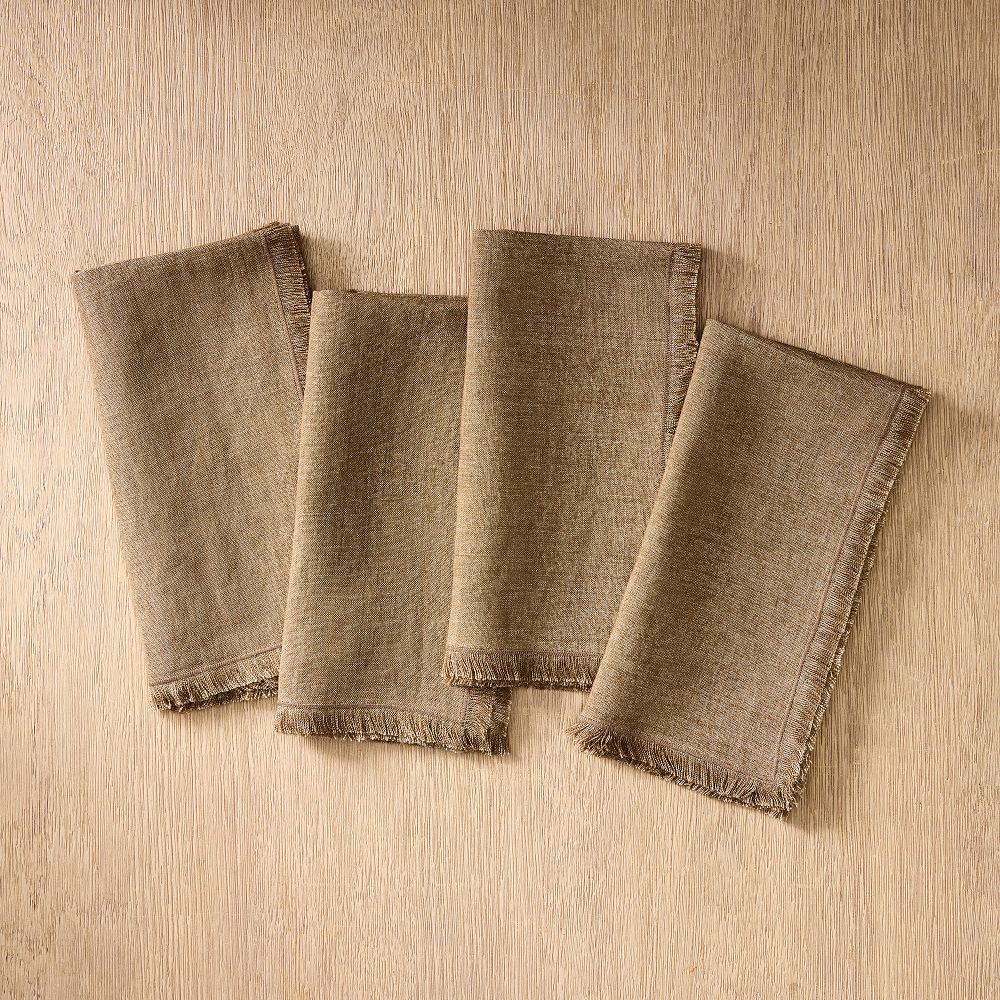 Frayed Edge Linen Napkin Sets | West Elm