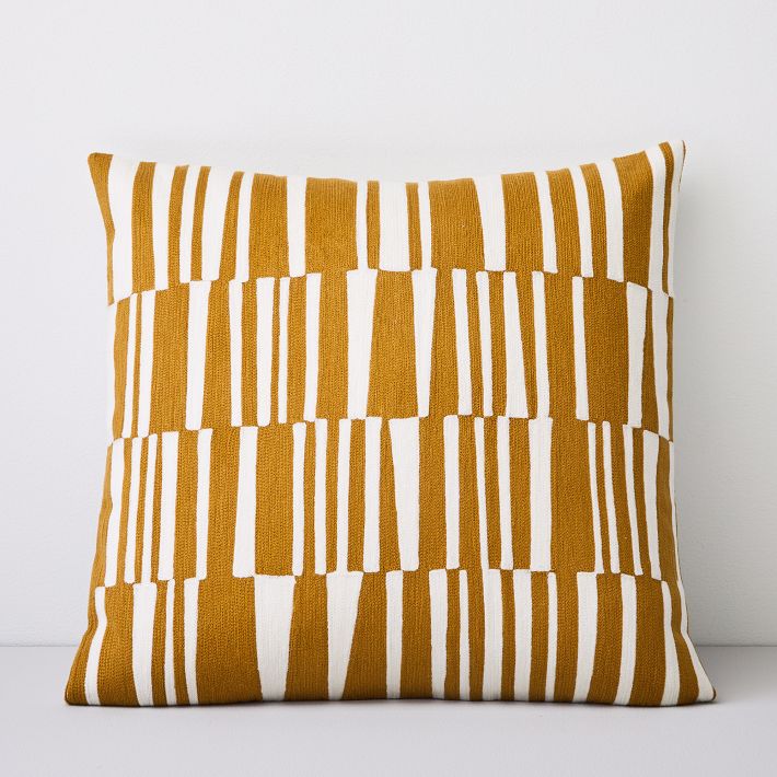 Crewel Linear Pillow Cover | West Elm