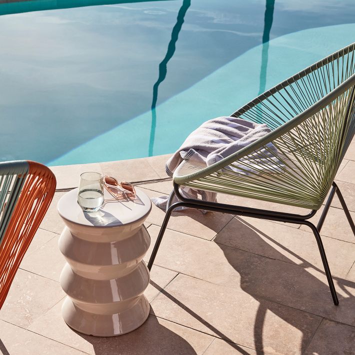 Cami Indoor/Outdoor Ceramic Round Side Table (13") | West Elm