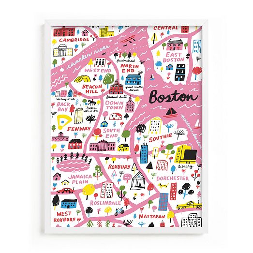 I Love Boston Framed Wall Art by Minted for West Elm Kids | West Elm