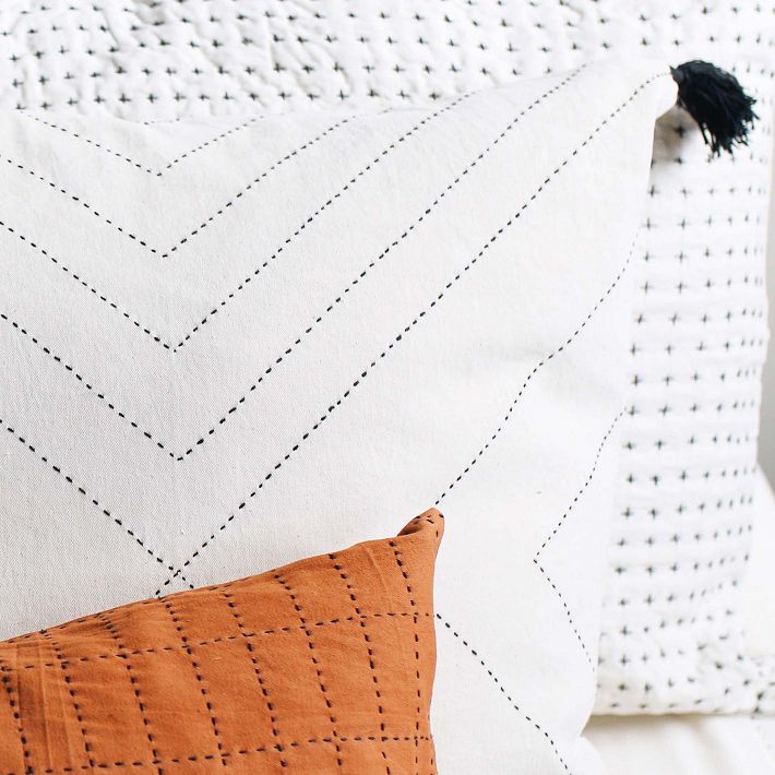Anchal Project Geometric Stitch Throw Pillow | West Elm