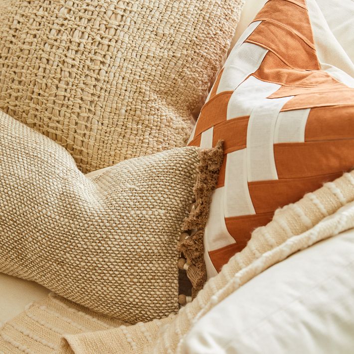 Linen Strap Weave Pillow Cover | West Elm