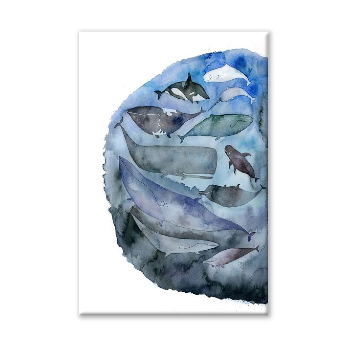 Whale World Canvas Wall Art by Jess Engle | West Elm