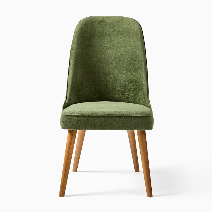 Mid-Century High Back Dining Chair - Wood Legs | West Elm
