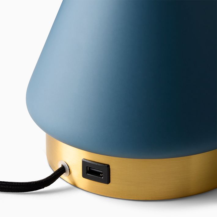 Metalized Glass USB Table Lamp | Modern Light Fixtures | West Elm