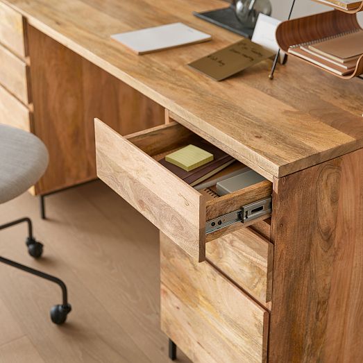 Industrial Modular Desk w/ 2 File Cabinets (64") | West Elm