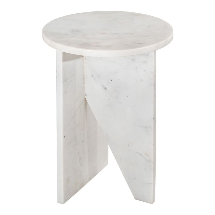 Angled Base Marble Side Table | West Elm