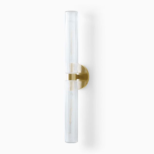 Fluted Double Long Indoor/Outdoor Sconce (3") | West Elm