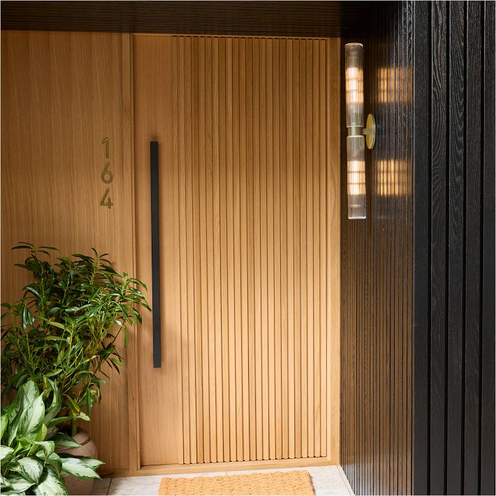 Fluted Double Long Indoor/Outdoor Sconce (3") | West Elm