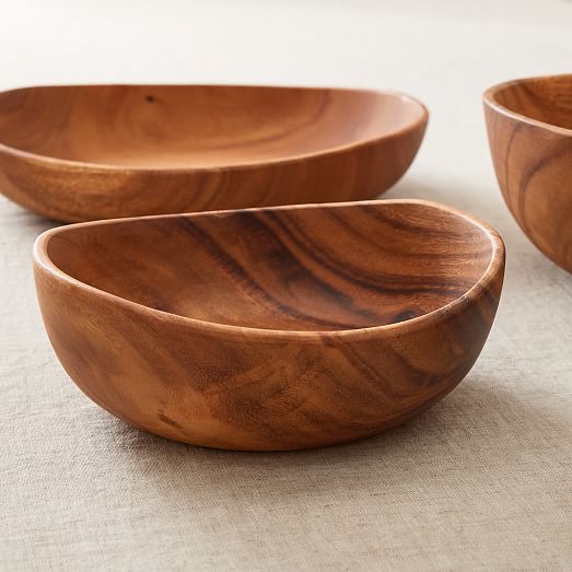 Organic Shaped Wood Serving Bowls | West Elm