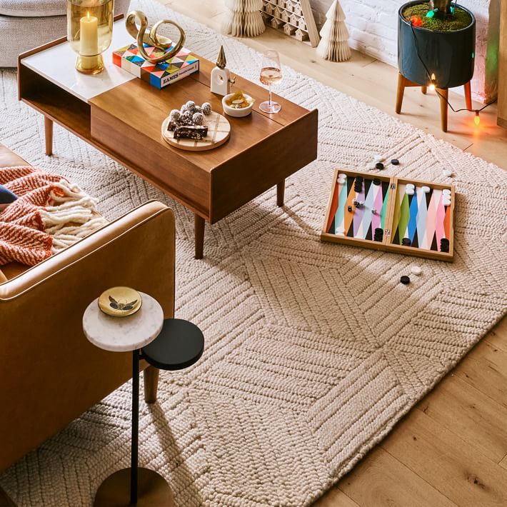 Textured Hexagon Rug | West Elm