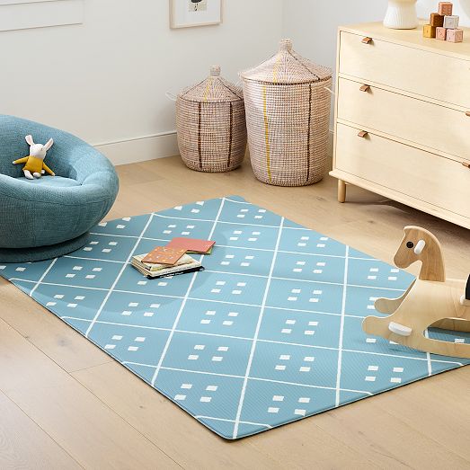 Wander & Roam Reversible Dash & Diamond Playmat | West Elm