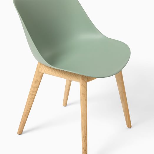Classon Recycled Plastic Shell Chair (Set of 2) - Wood Legs | West Elm