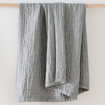 Linen Cotton Solid Throw | West Elm
