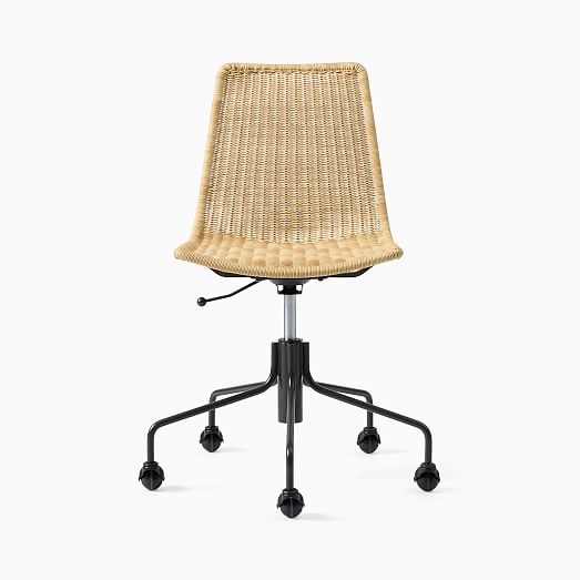 Slope Wicker Swivel Office Chair | West Elm