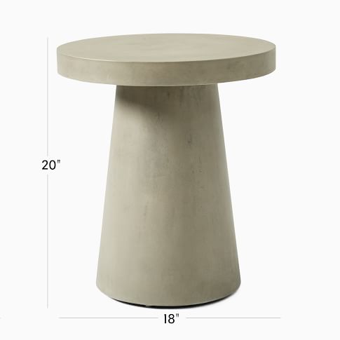Concrete Pedestal Outdoor Round Side Table (18") | West Elm