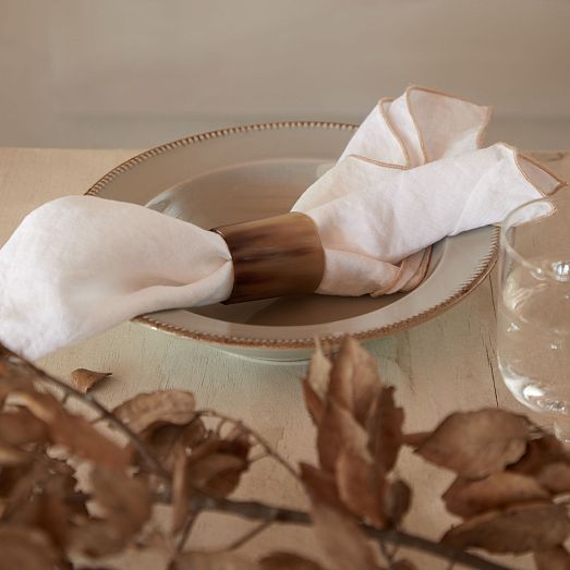 Costa Nova Round Horn Napkin Rings (Set of 4) | West Elm