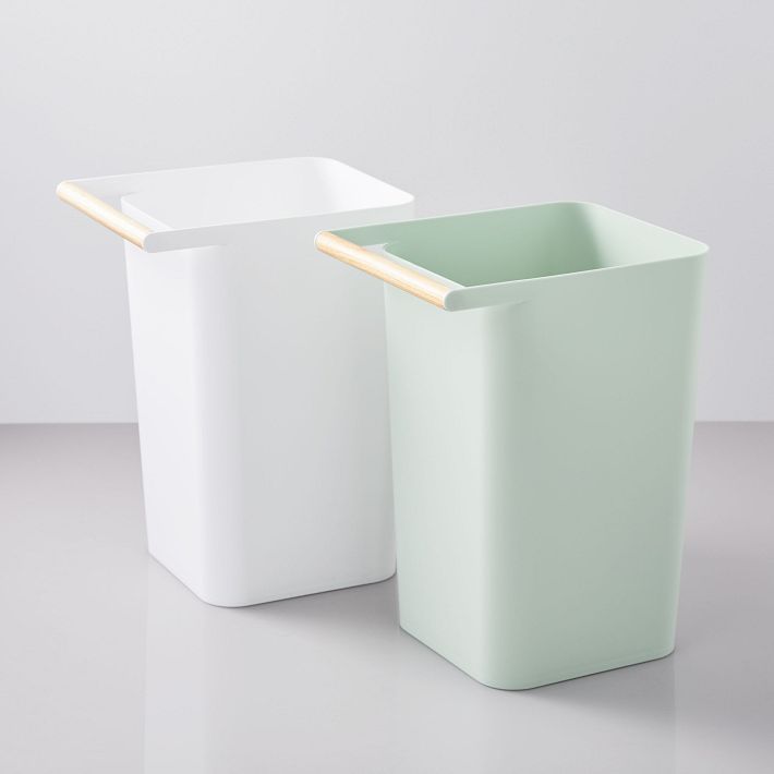 Yamazaki Wood Handle Trash Can | West Elm