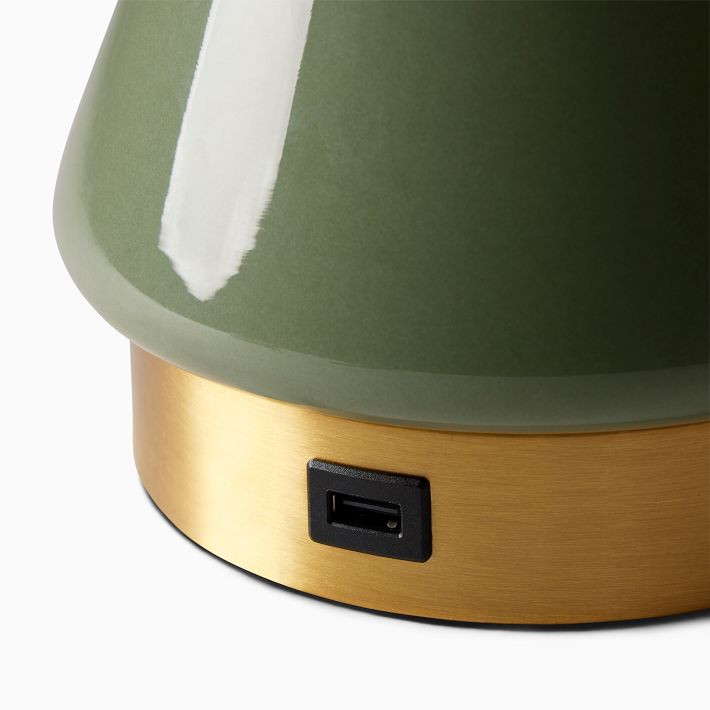 Metalized Glass USB Table Lamp | Modern Light Fixtures | West Elm