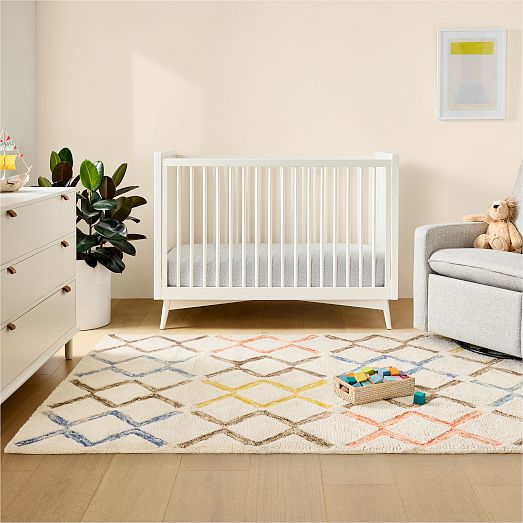 Rainbow Diamond Shag Rug | West Elm