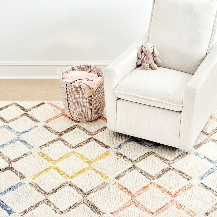 Rainbow Diamond Shag Rug | West Elm