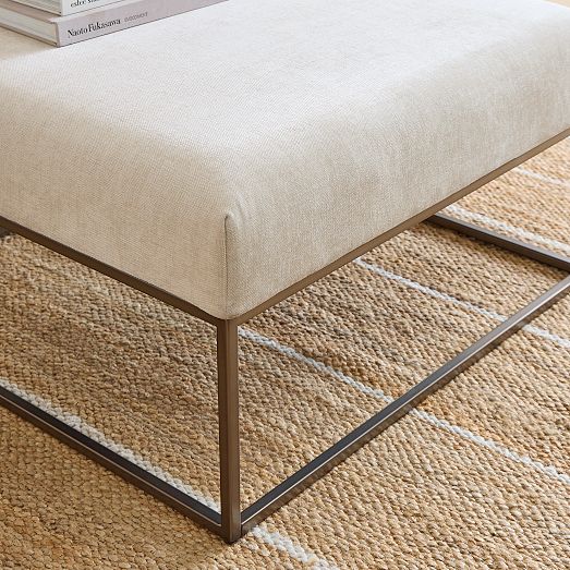 Box Frame Square Ottoman | West Elm